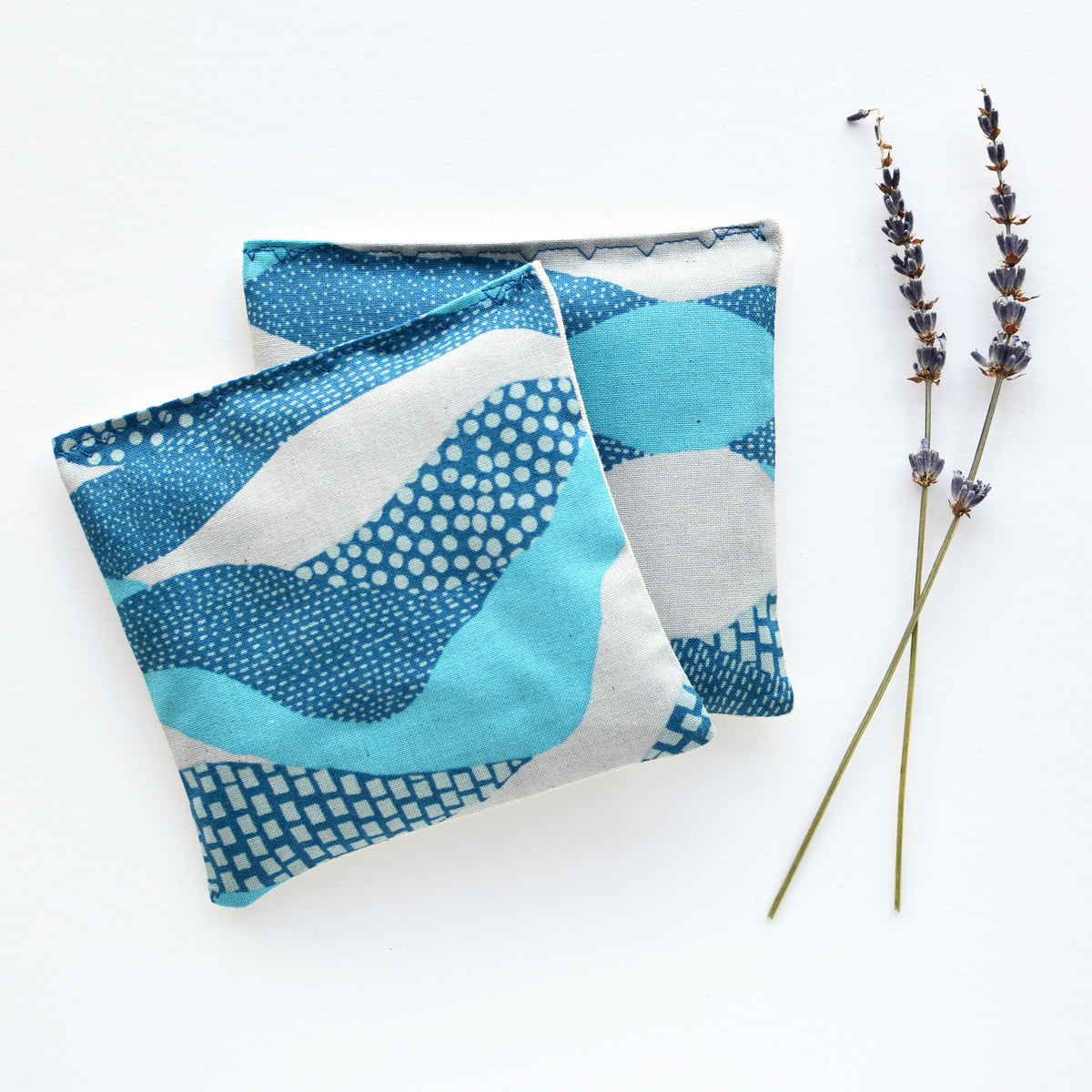 Lavender Sachet Bundle in Landscape in Blue Cotton – Minor Thread